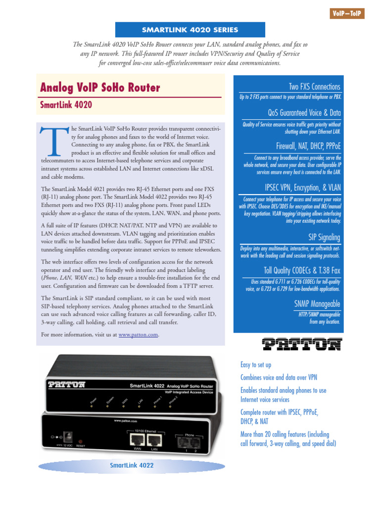 sl4020_datasheet | PDF | Voice Over Ip | Computer Network