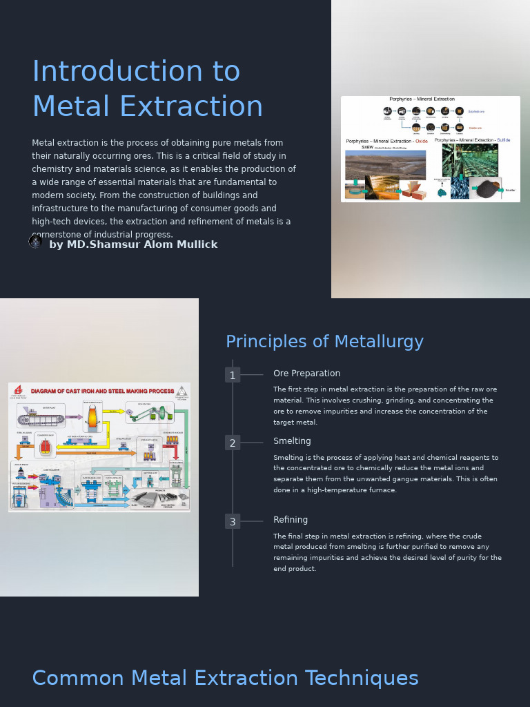 Introduction To Metal Extraction | PDF | Metals | Ore