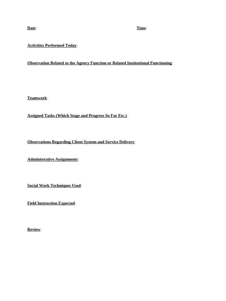 Concurrent Field Work Report Proforma | PDF | Business