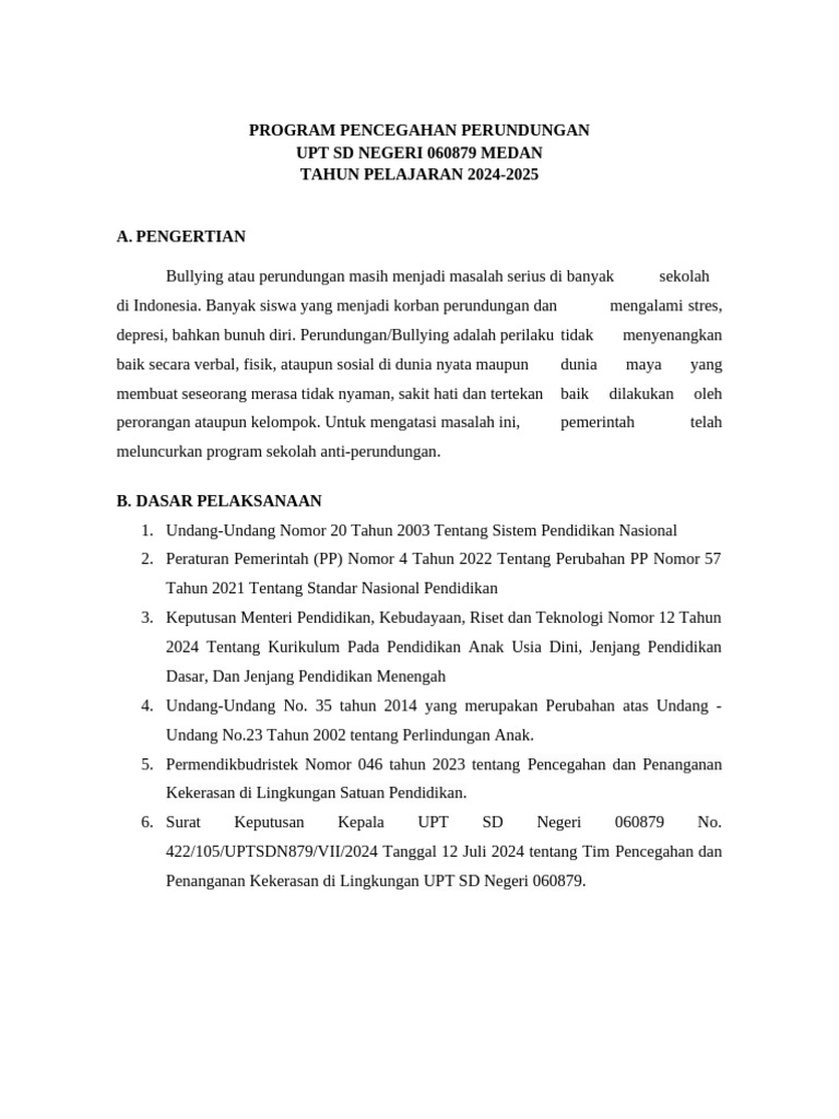 Program Anti Perundungan SD 060879 | PDF