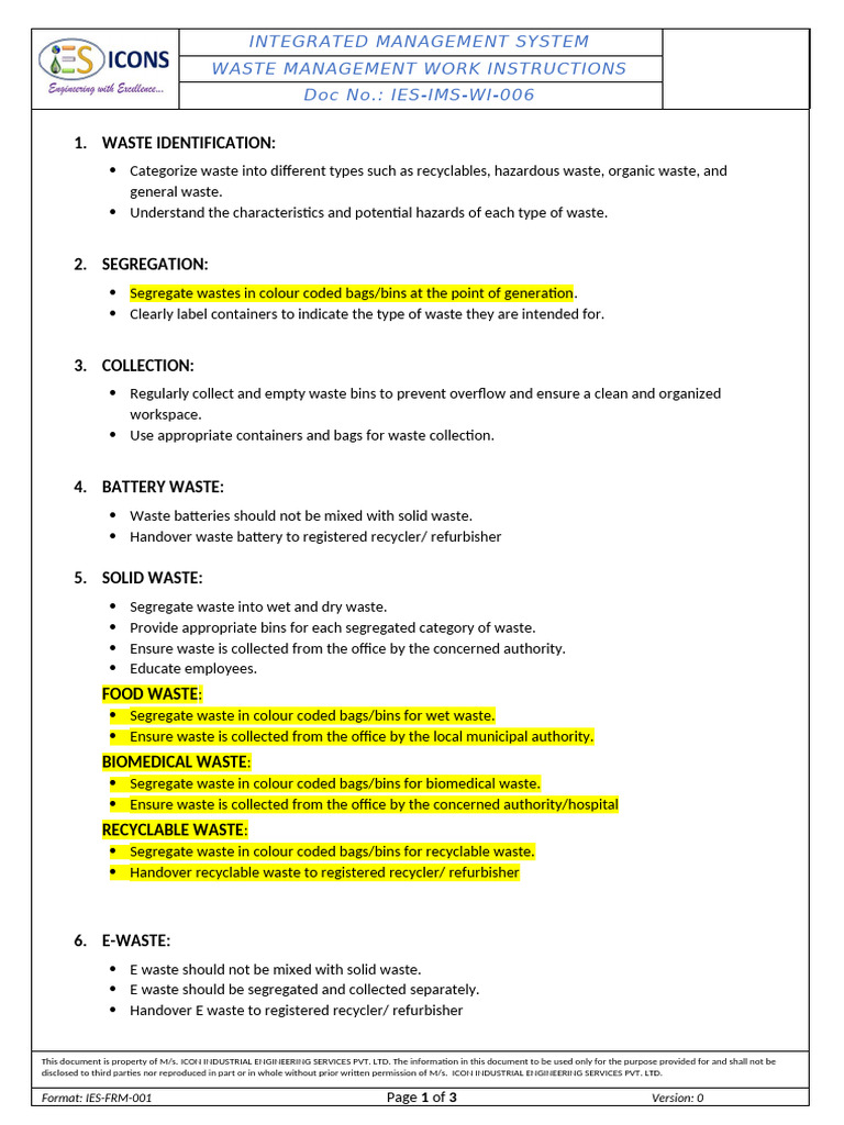 Revised_6. IES-IMS-WI-006_Waste management Work Instruction_03-01-2024 ...