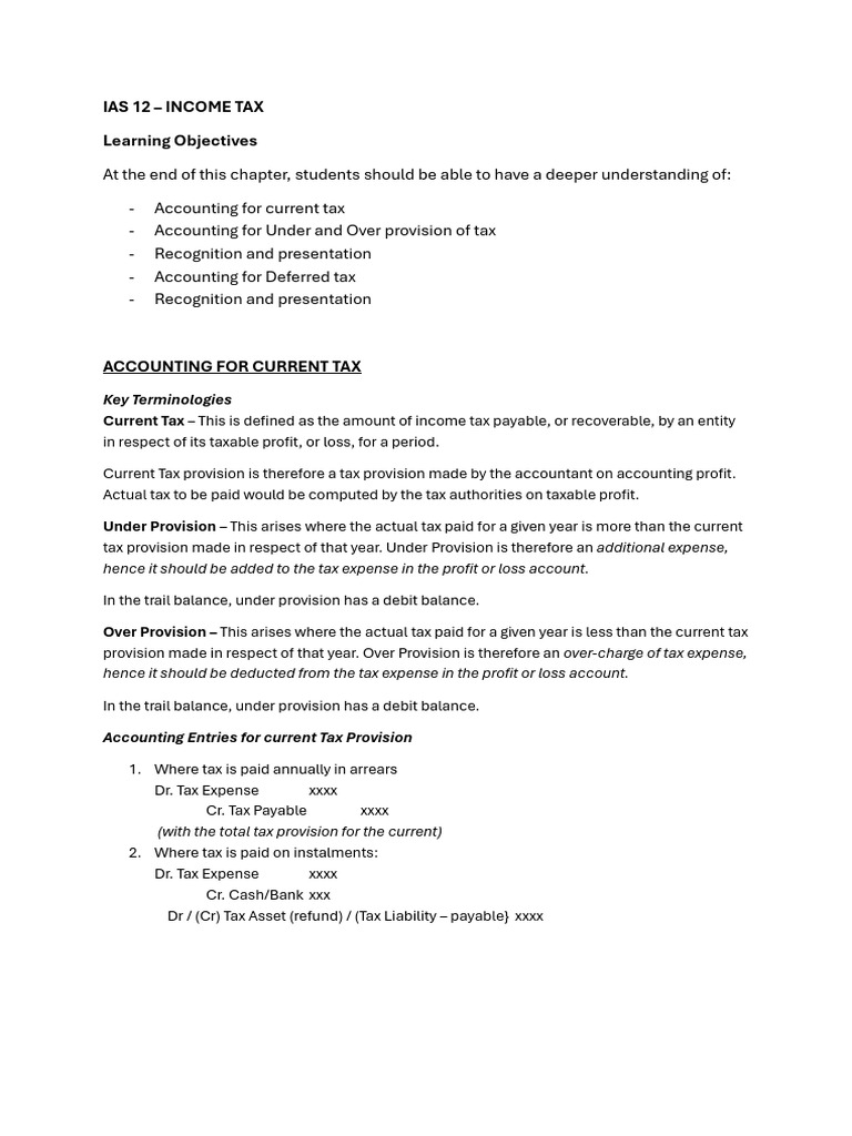Ias 12 - Income Taxes | PDF | Deferred Tax | Expense