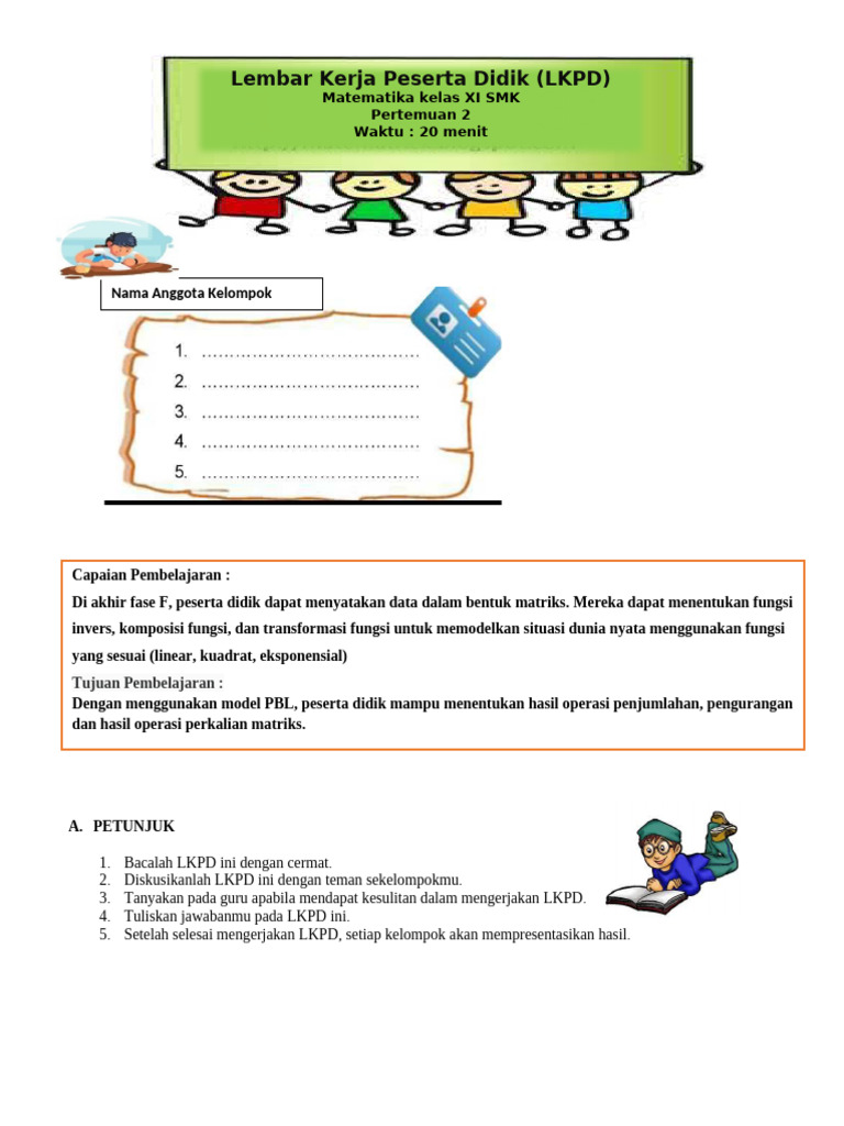 LKPD Operasi Matriks | PDF