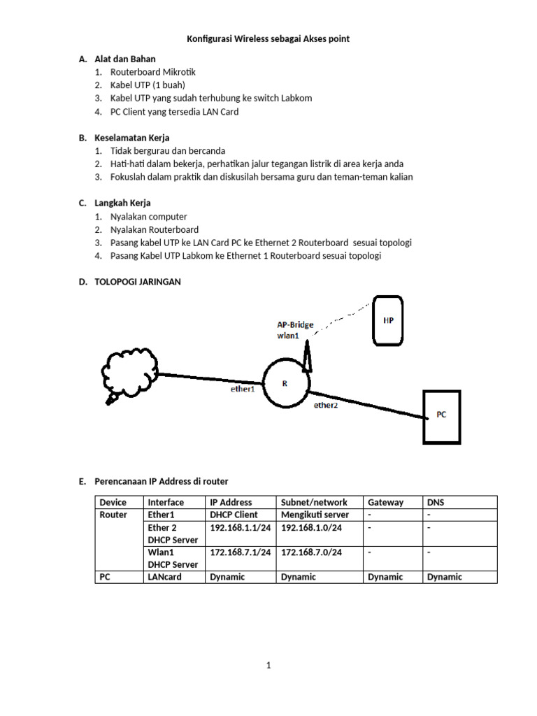 001 JOBSHEET 4 (Wireless AP Bridge) | PDF