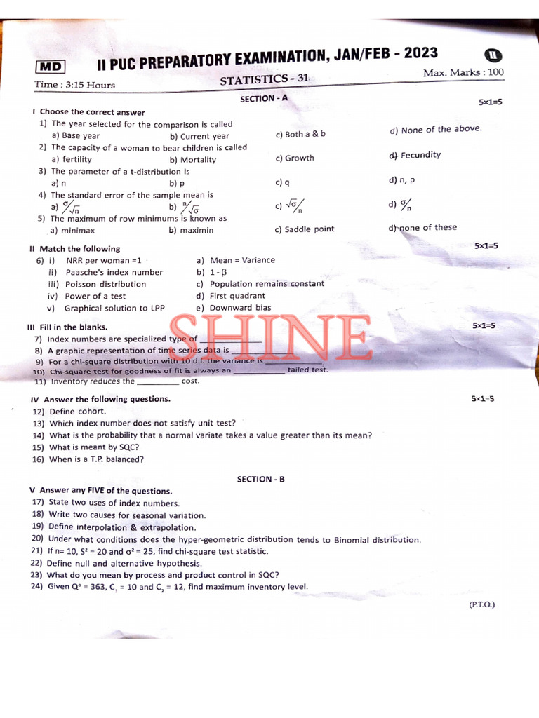 31 12 Statisics Mandya | PDF