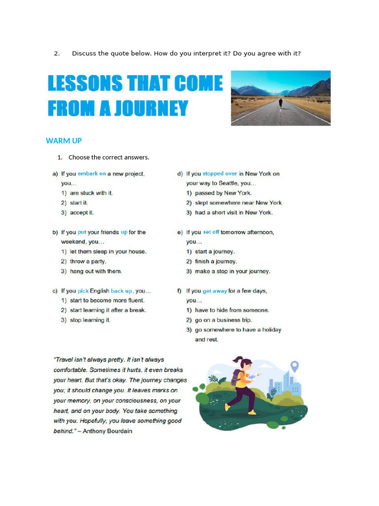 1 Lessons That Come From A Journey | PDF | Self-Improvement