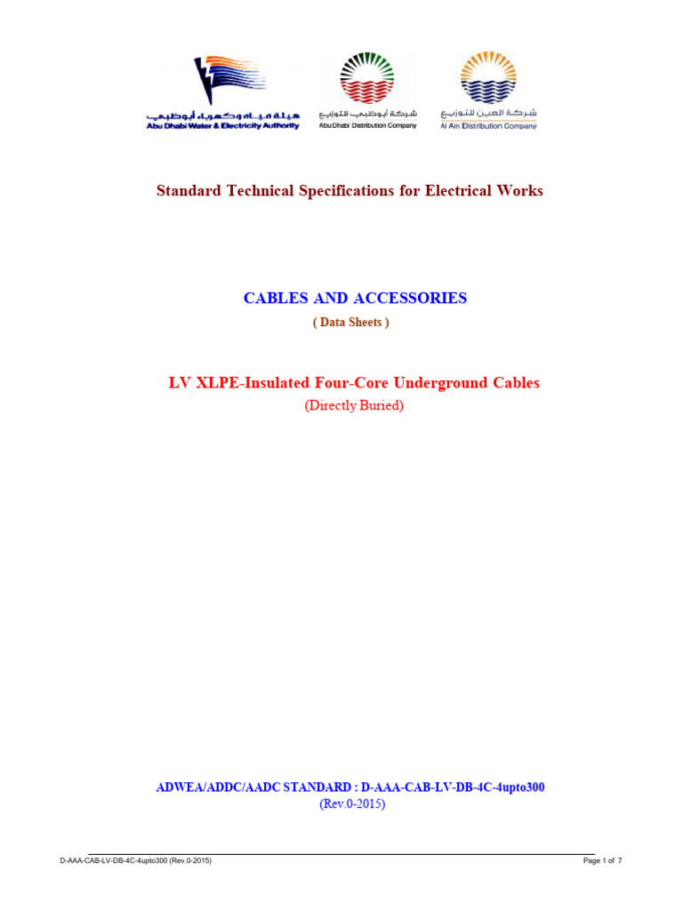 Cables & Accessories- Data Sheets | PDF | Electrical Resistance And ...