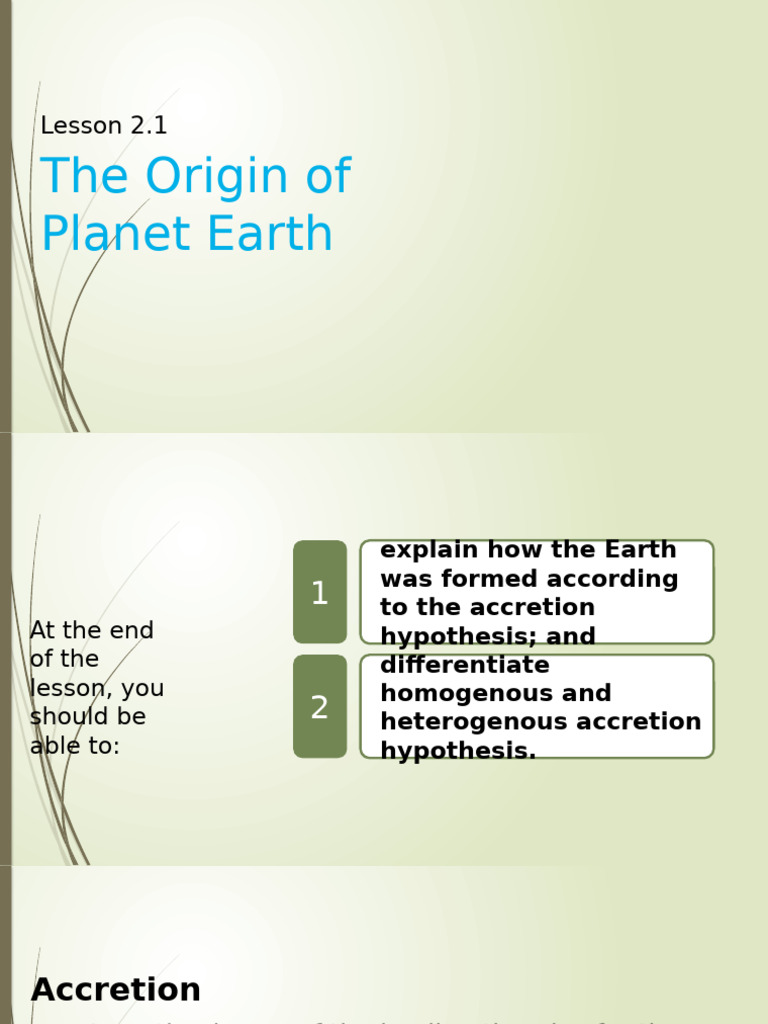 Earth and Life Science SHS 2.1 The Origin of Planet Earth | PDF ...