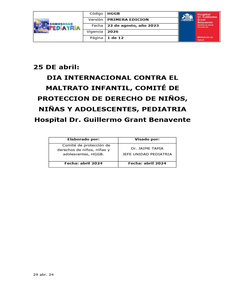 25 DE Abril NNA | PDF | Abuso infantil