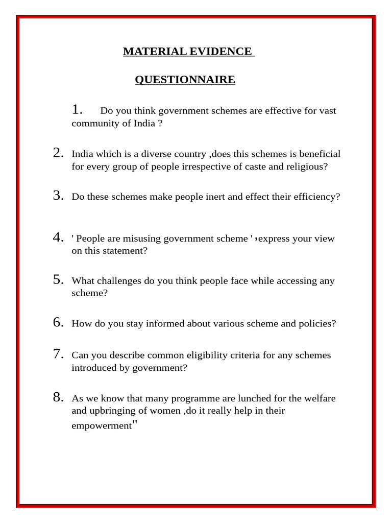 8 Questionnaire | PDF