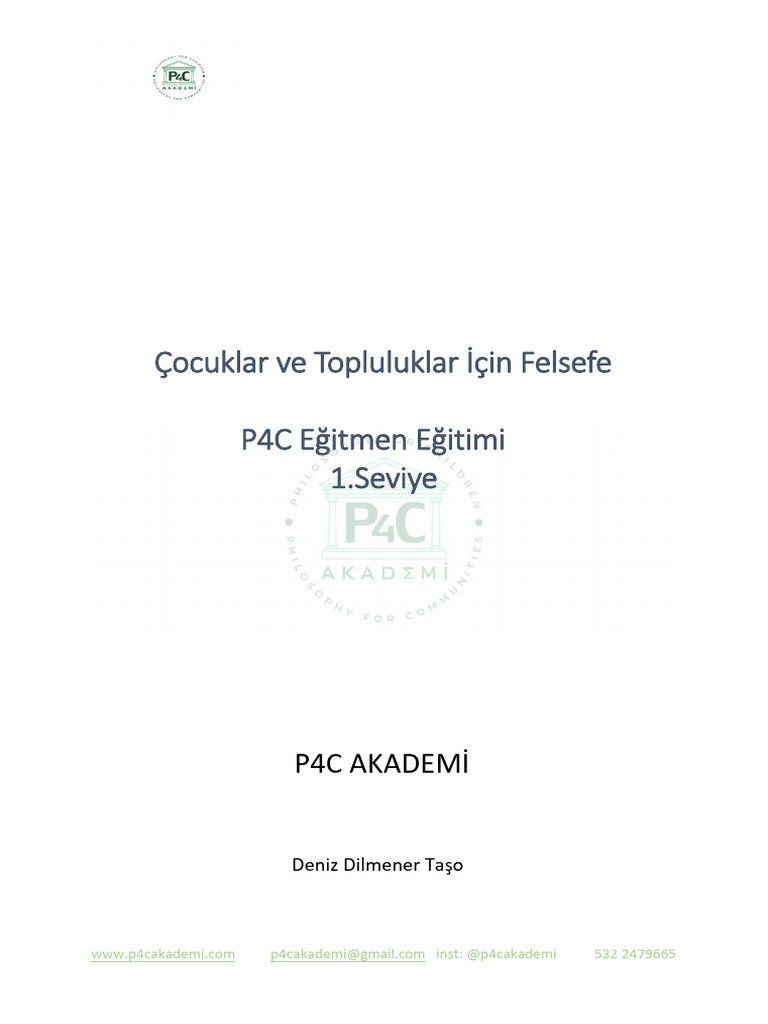 P4C Akademi 1.seviye Ders Notları | PDF