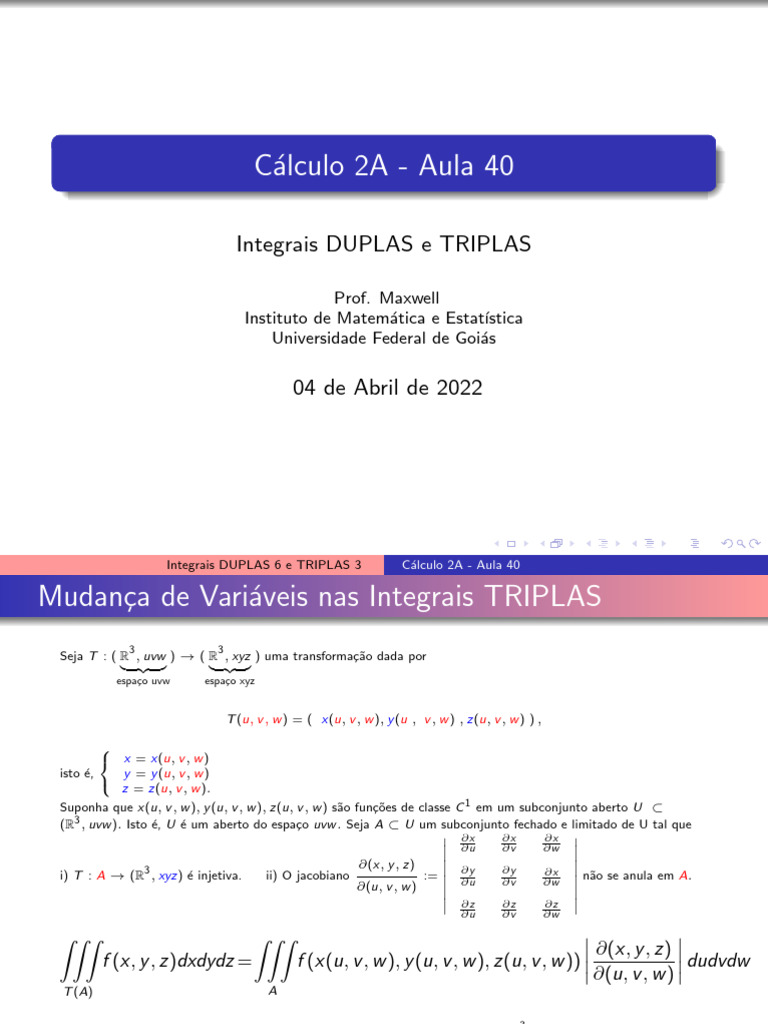 Integrais Duplas e Triplas em Cálculo | PDF | Esfera | Cálculo