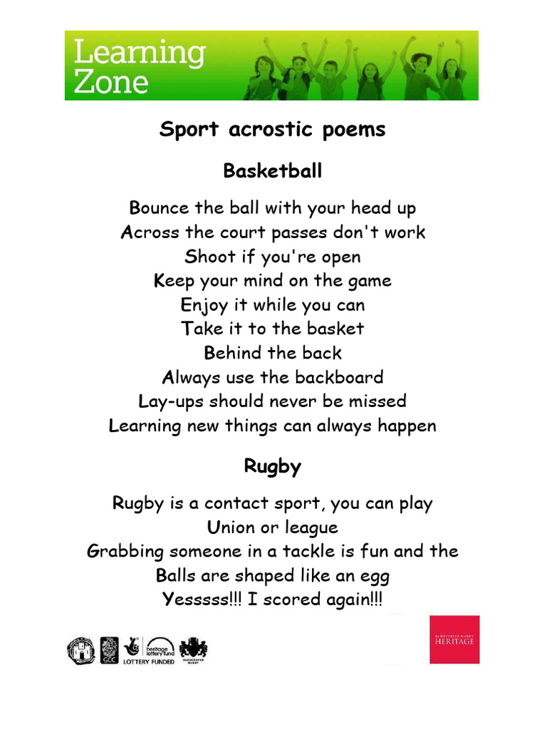 1.16a Sport Acrostic Poems1 | PDF | Language Arts & Discipline | Home ...