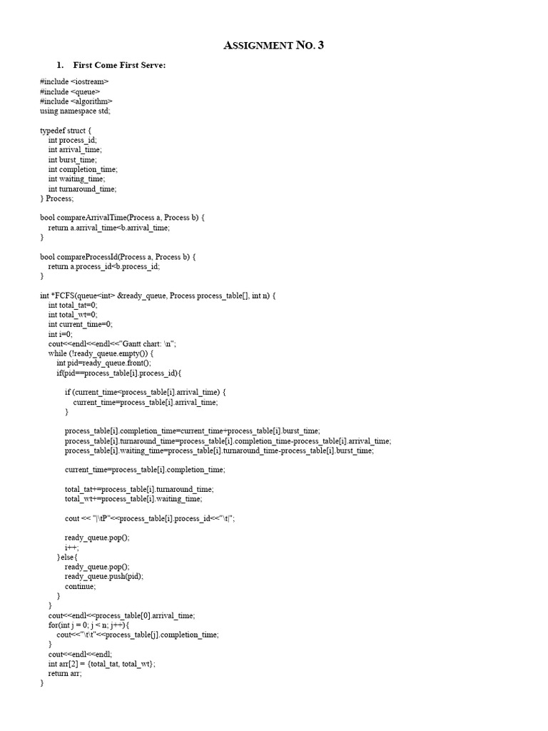 CPU scheduling algorithms | PDF | C++ | Computer Programming CPU scheduling algorithms | PDF | C++ | Computer Programming