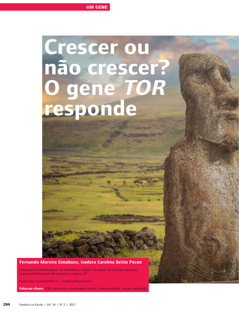 Gene TOR e Controle do Crescimento Celular | PDF | Célula (Biologia ...