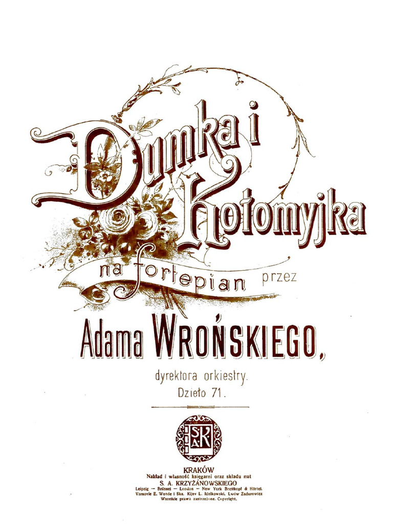 Adam Wronski - Op.71 | PDF