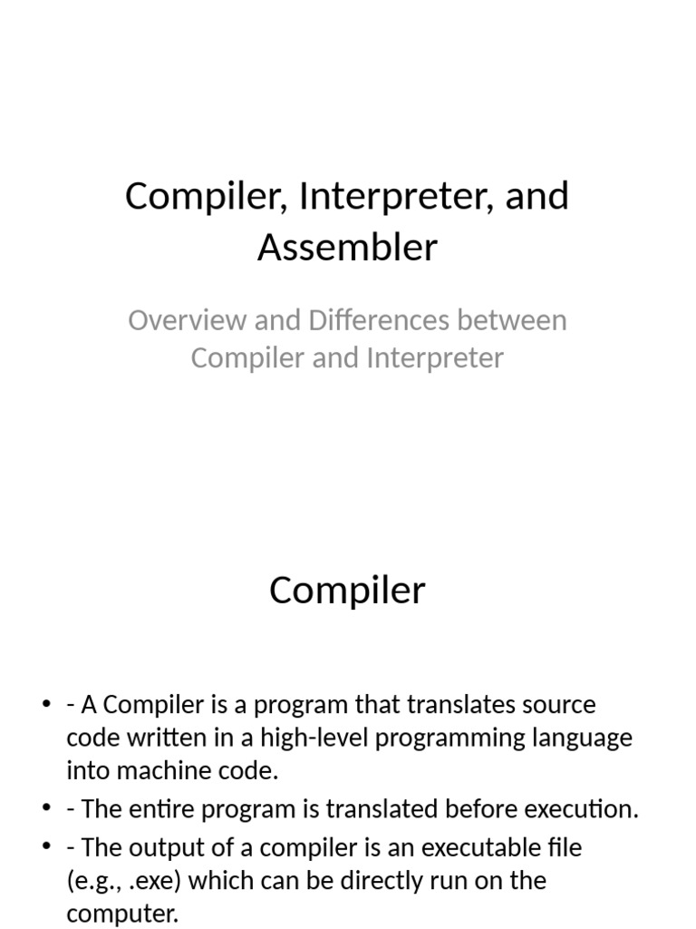 Compiler Interpreter Assembler | PDF | Art | Computers
