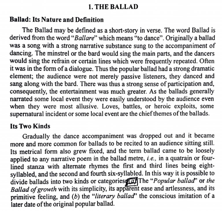 What is Ballad | PDF