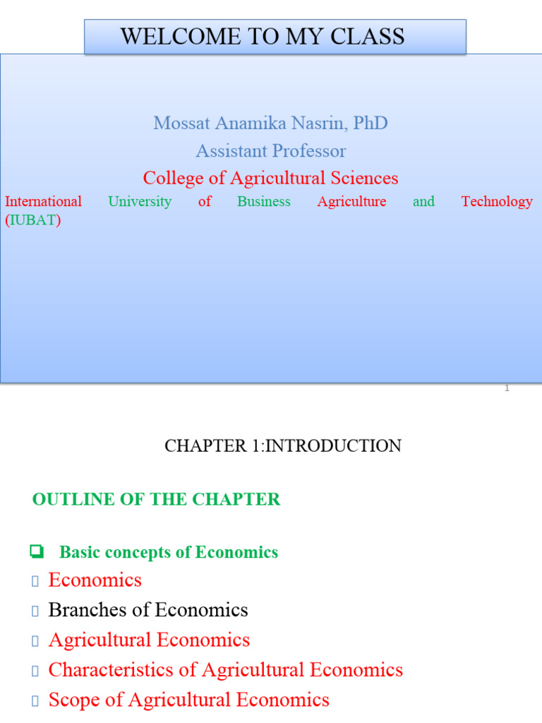 1. Introduction Chapter | PDF | Economics | Agricultural Economics
