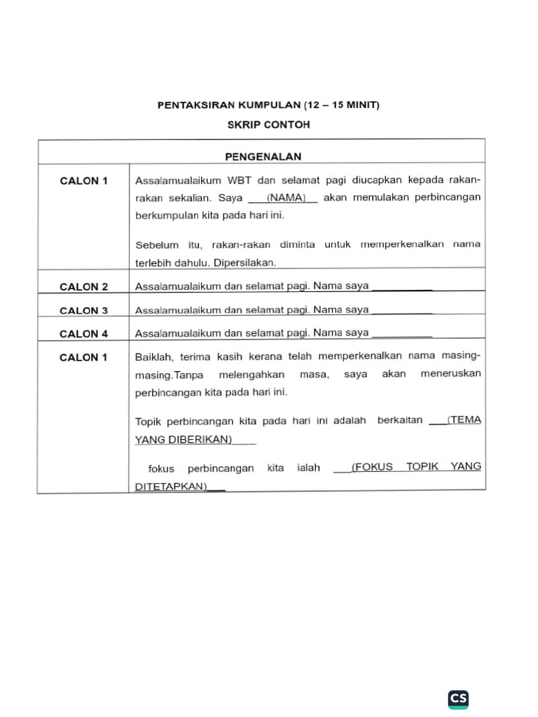 Perbincangan Ujian Bertutur Bahasa Melayu | PDF | Technology & Engineering