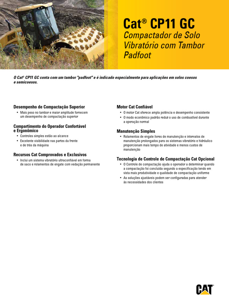 Compactador de Solo Cat CP11 GC Padfoot | PDF | Motores