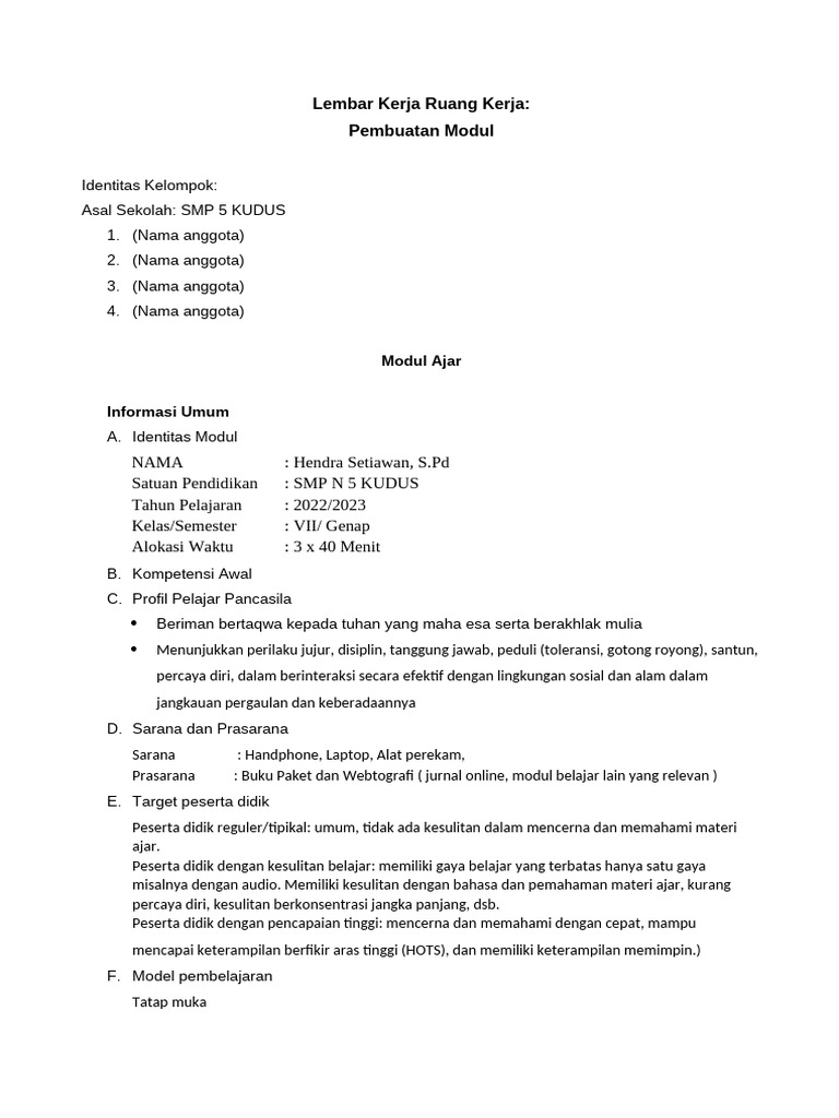 Pembuatan Modul | PDF