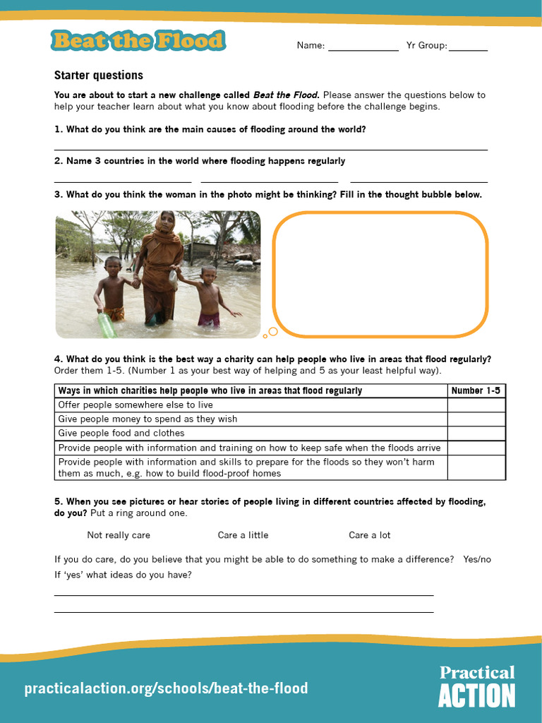 Starter Questions for Beat the Flood Challenge | PDF | Building ...