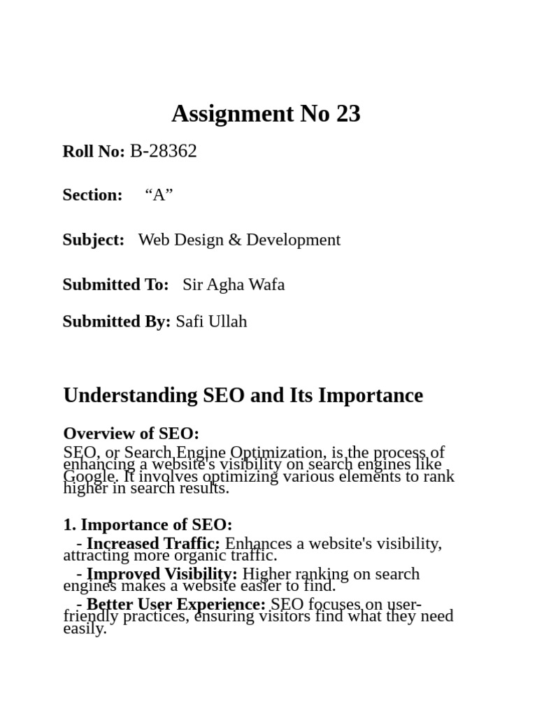 ASSIGNMENT 23 Web Design & Development | PDF | Search Engine ...