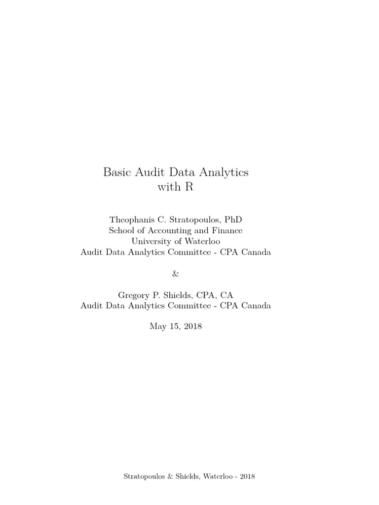Basic Audit Data Analytics | PDF | Generally Accepted Accounting ...