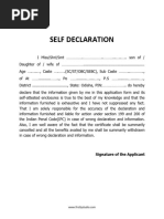 Alp - Proforma of Self-Declaration To Be Submitted by Candidates ...