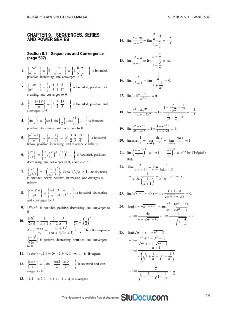 Solution - Chapter 9 - Series | PDF | Mathematical Concepts | Complex ...