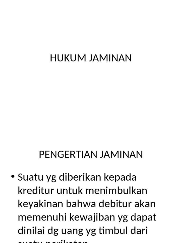 HB PPT Pertemuan 14 Hukum Jaminan | PDF | Pengelolaan Keuangan & Uang | Ilmu Sosial