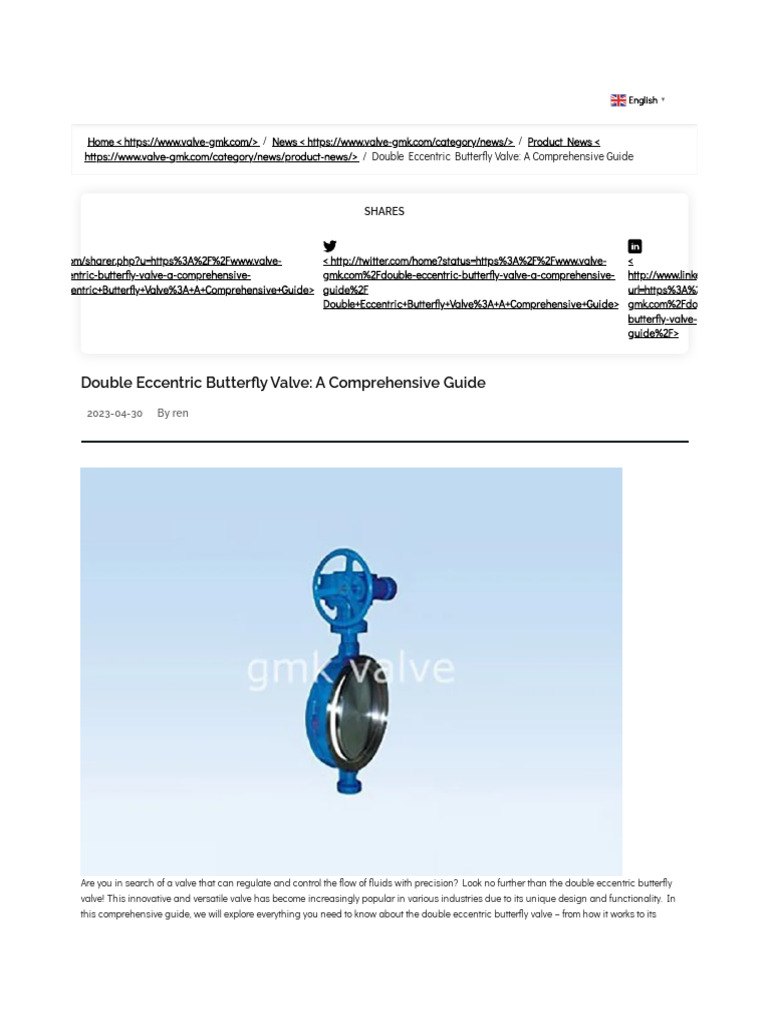 Double Eccentric Butterfly Valves Guide | PDF | Valve | Plumbing