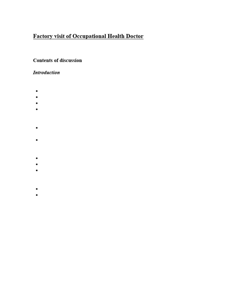 301-Factory_Visit_Checklist | PDF | Occupational Safety And Health ...