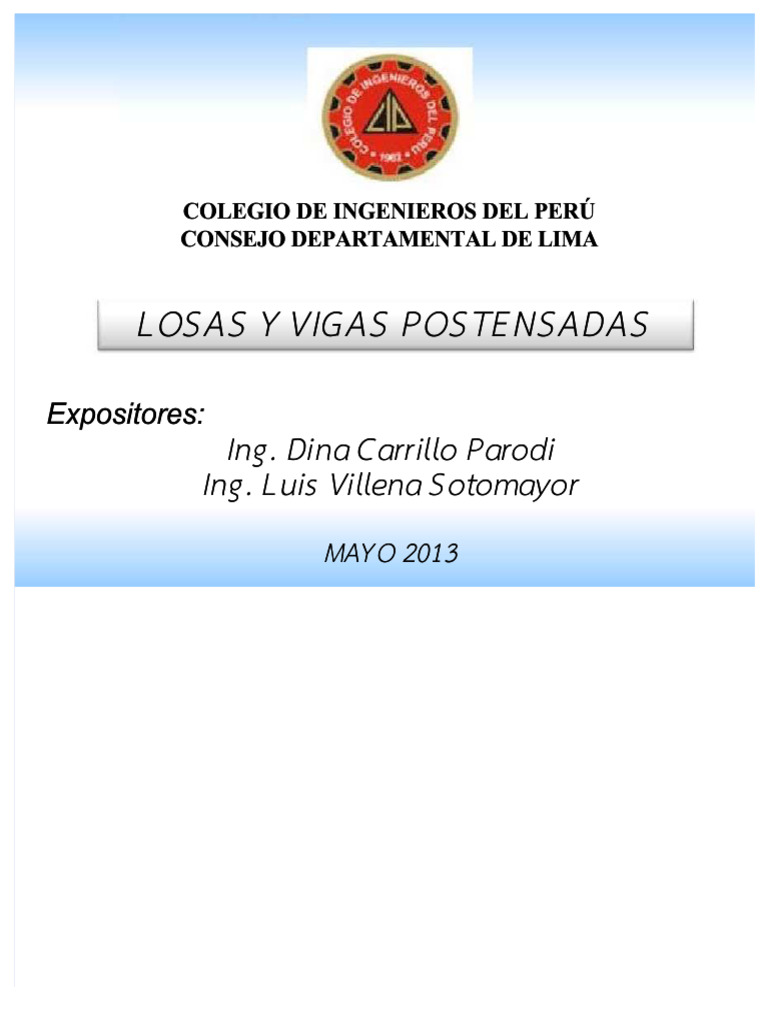 PDF Losas y Vigas Postensadas Luis Villena - Compress | PDF | Viga ...