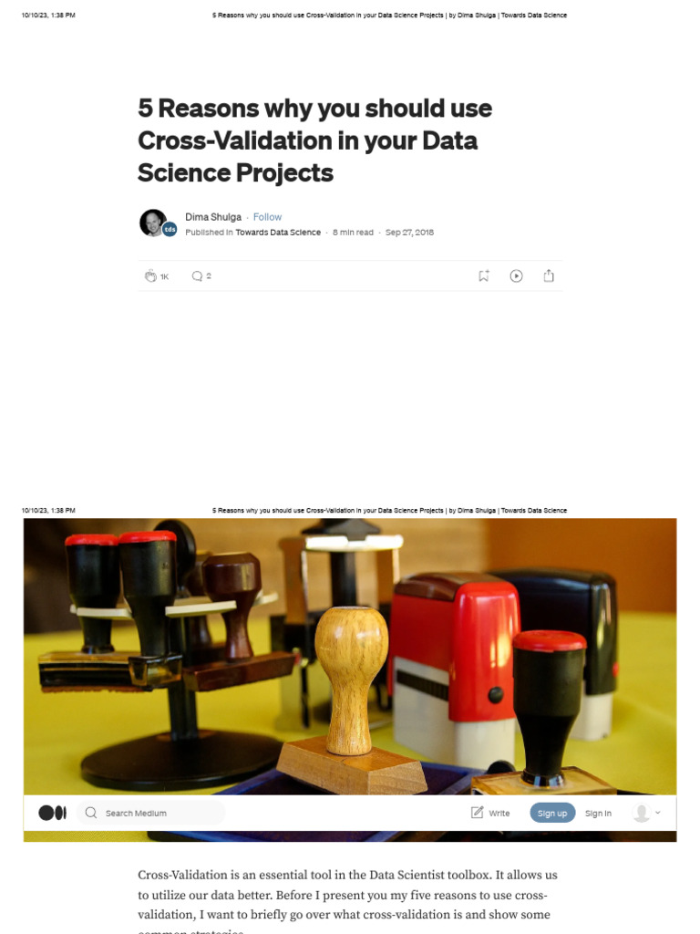5 Reasons Why You Should Use Cross-Validation in Your Data Science Projects - by Dima Shulga ...