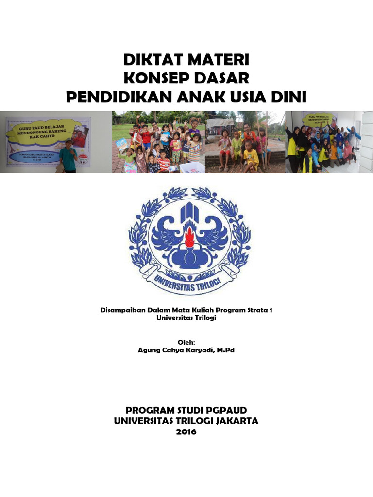 0e162 Diktat Materi Mata Kuliah Konsep Dasar Anak Usia Dini | PDF