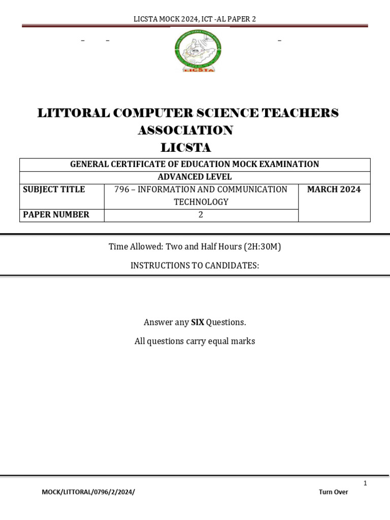 796 ICT 24 AL P2 | PDF | Object Oriented Programming | Computer Network