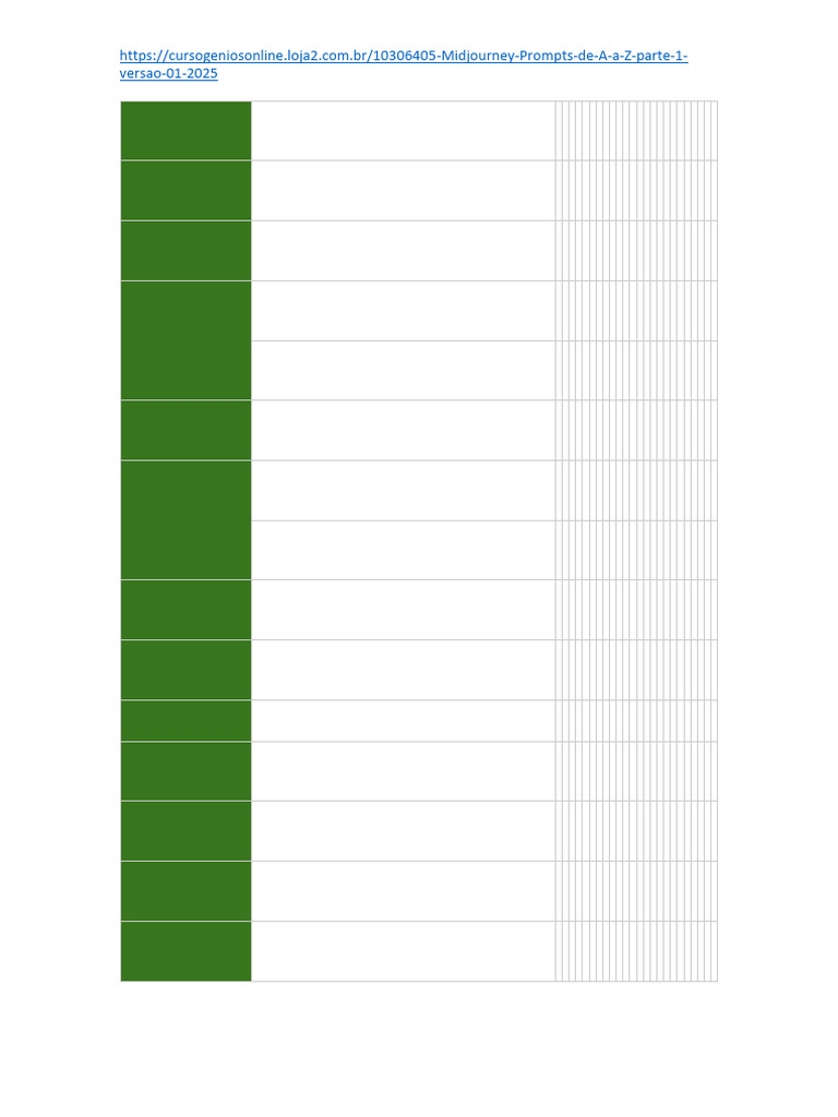 Midjourney Prompts de A a Z parte 1-19 | PDF