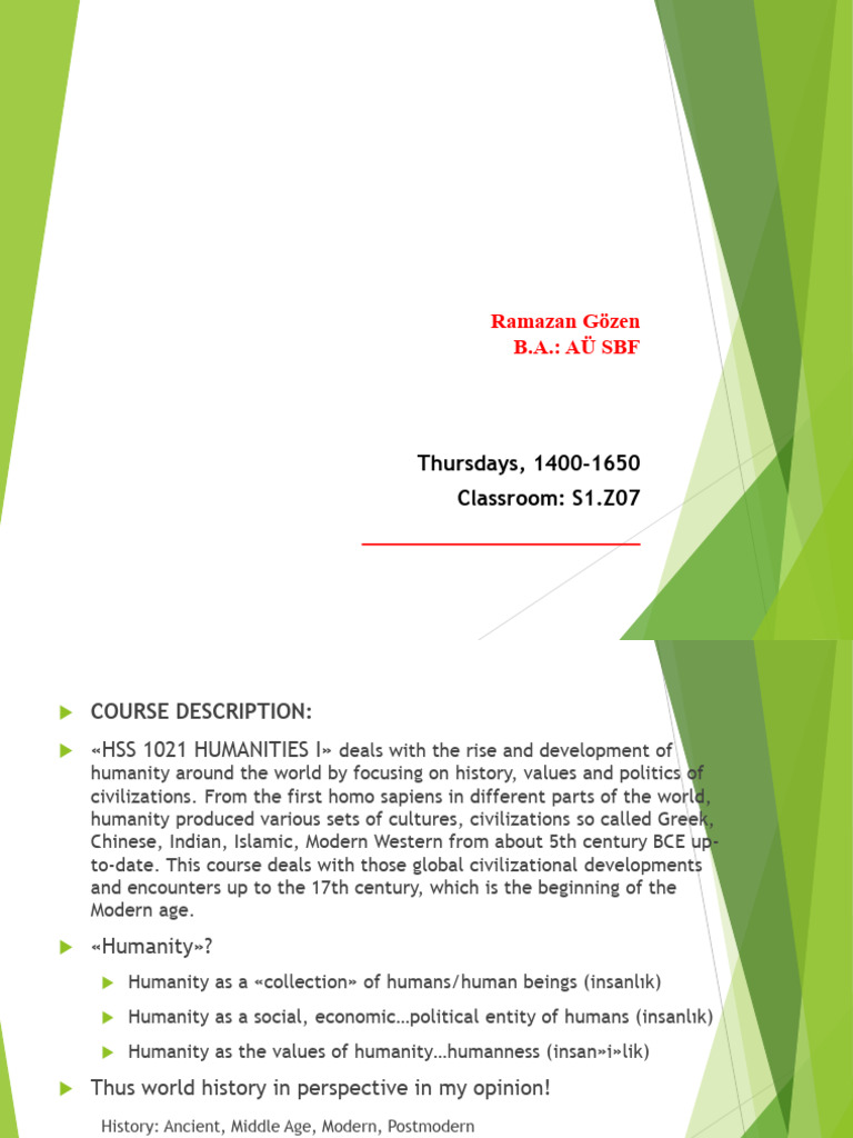 1 HSS 1021 INTROD SYL-2024-2025-pdf | PDF | Civilization | Western Culture