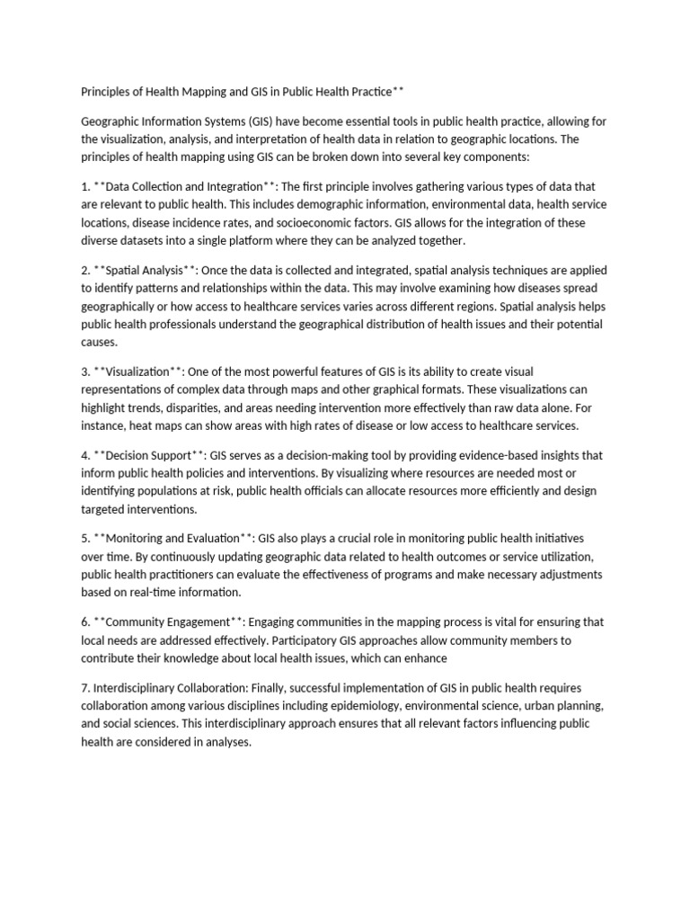 Principles of Health Mapping and GIS | PDF | Geographic Information ...