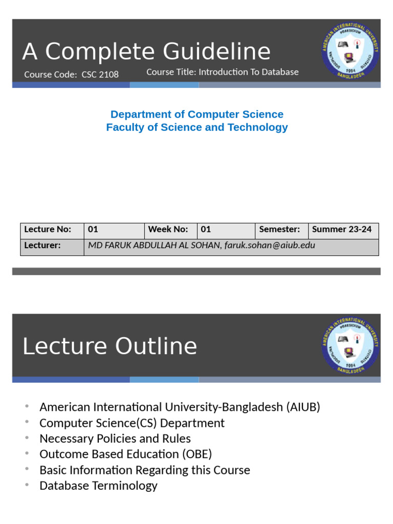 Lecture01_IDB | PDF | Databases | Relational Database