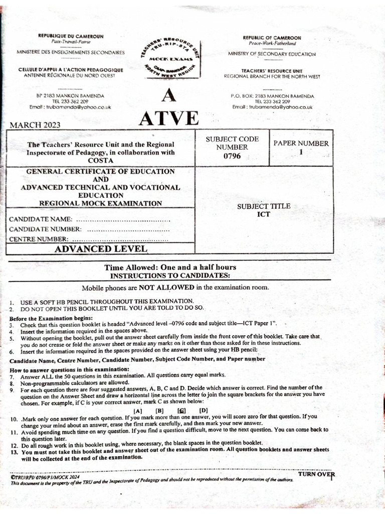 NWRM Al Ict P1 2024 | PDF