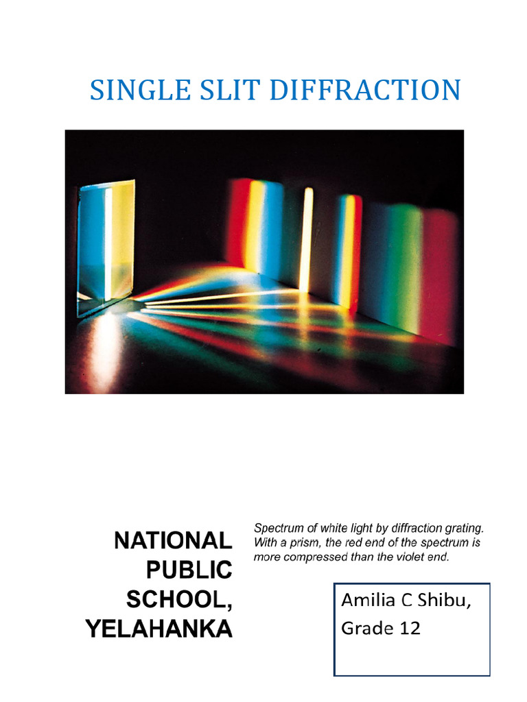 Single Slit Diffraction | PDF | Diffraction | Optics