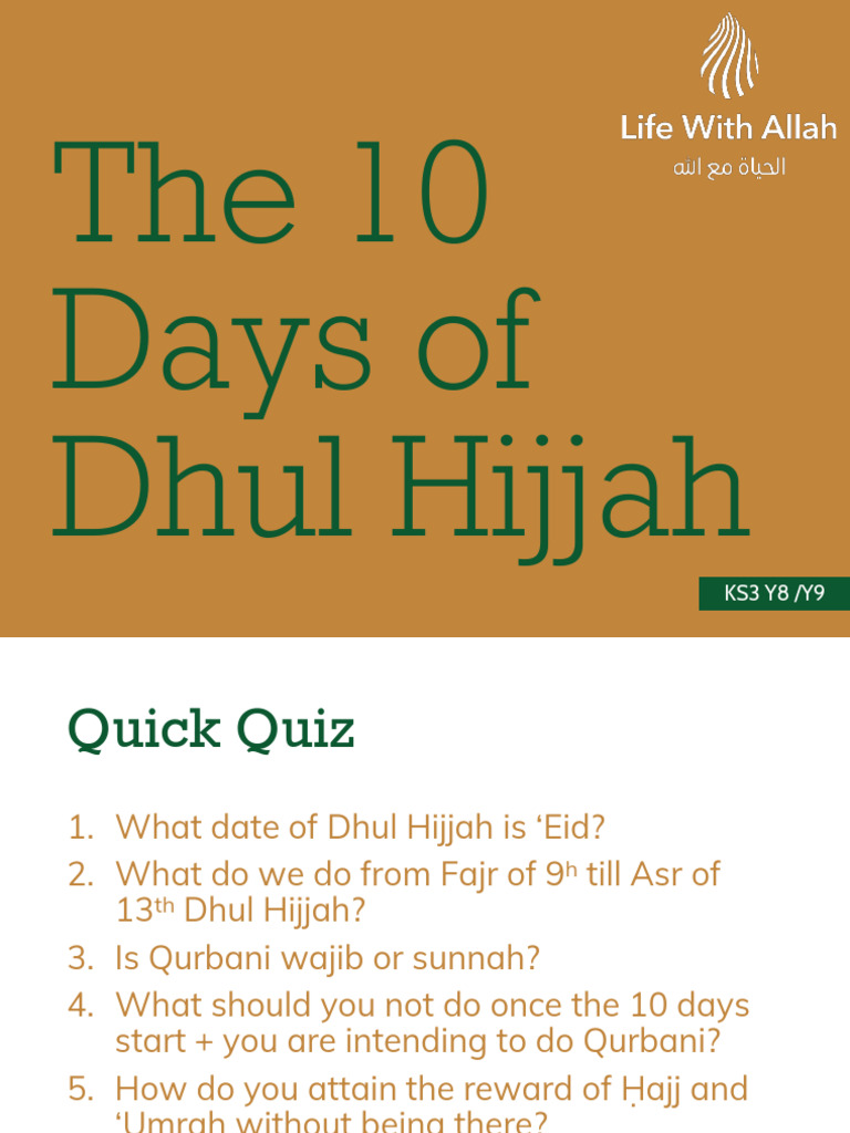Dhul HIjjah KS3 Y8 9 Dhul Hijjah Part 1 1 | PDF | Sharia | Abrahamic ...