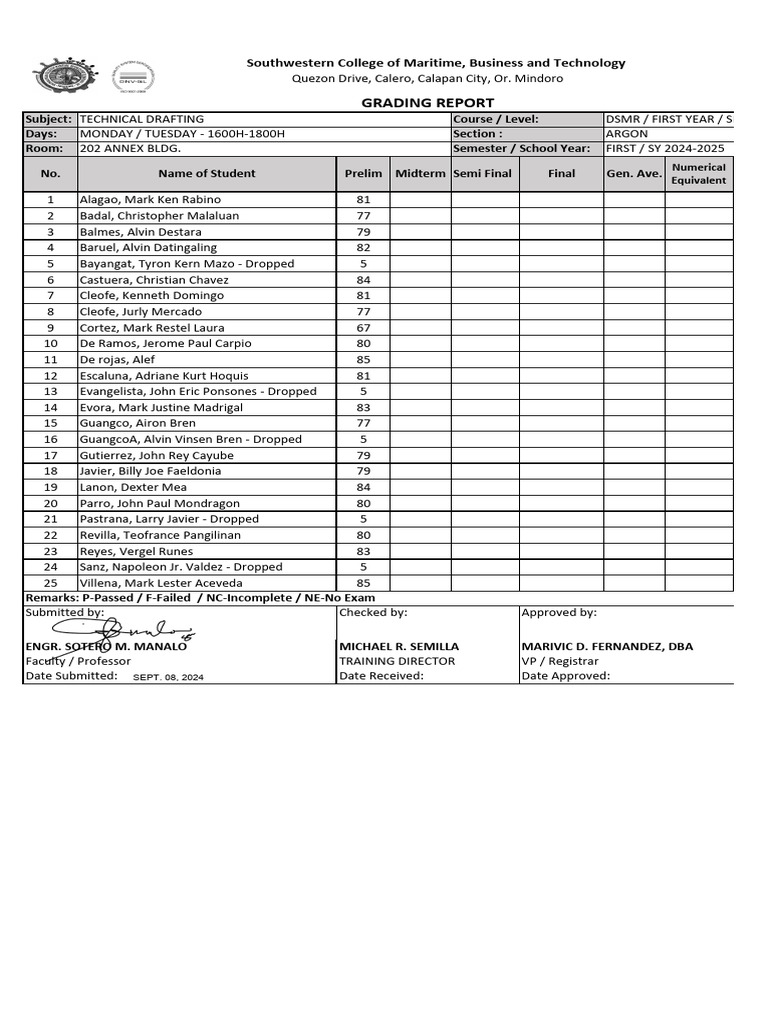 Argon Grading Report Template | PDF