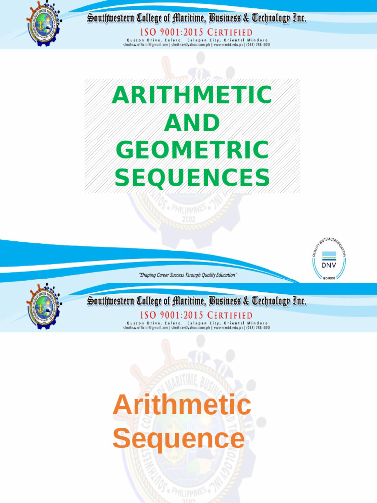 Arithmetic and Geometric Sequences | PDF | Arithmetic | Multiplication