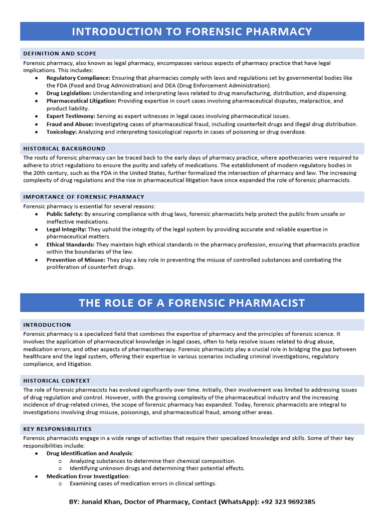 Forensic Pharmacy & Forensic Pharmacist | PDF | Pharmacy | Pharmacist