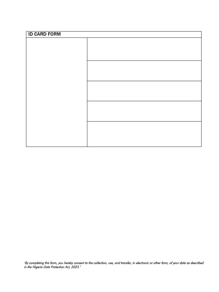 Id Card Form | PDF