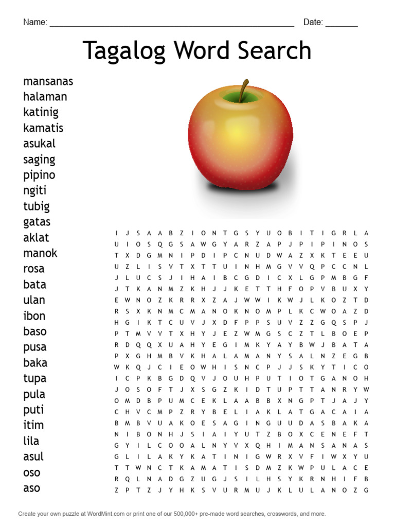 Tagalog Word Search Puzzle | PDF